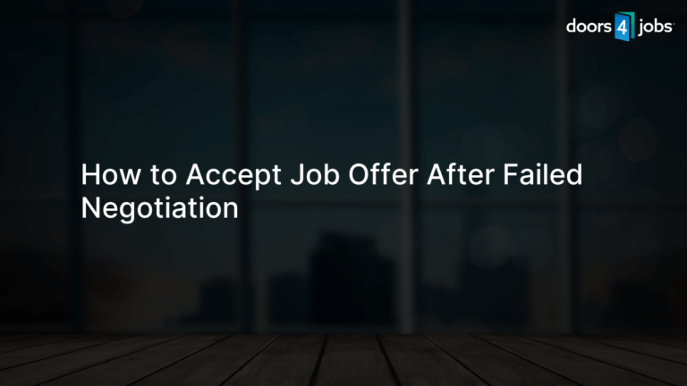 How to Accept Job Offer After Failed Negotiation - Doors4jobs