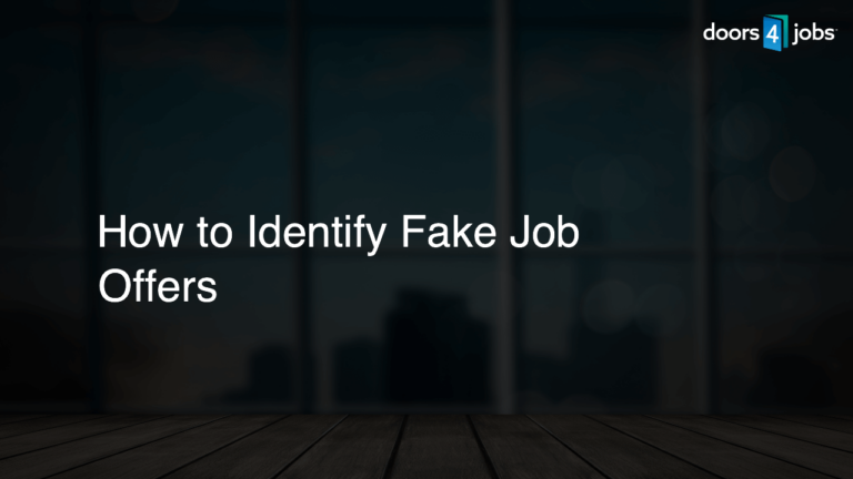 How to Identify Fake Job Offers - Doors4jobs